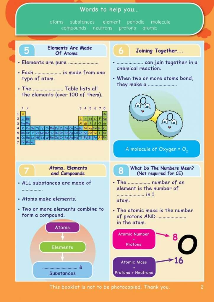 CE KS3 Chemistry: Materials | Resources For Dyslexics