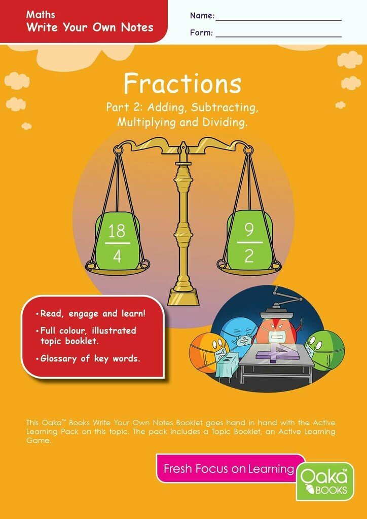 KS2 KS3 Maths: Fractions 2: Adding, Subtracting, Multiplying and ...