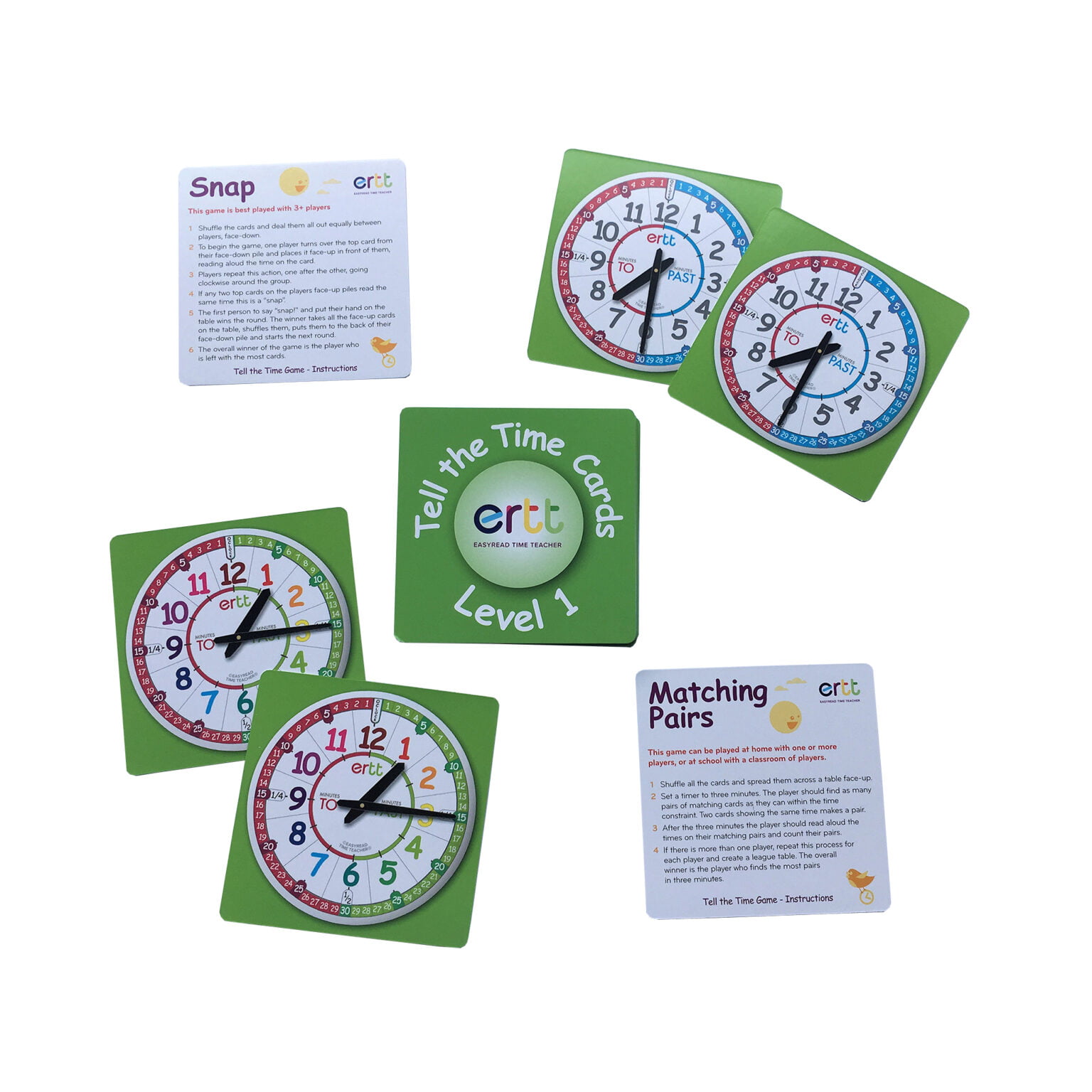 Tell the Time Card Game - Level 1 (Ages 5-7) - Oaka Books